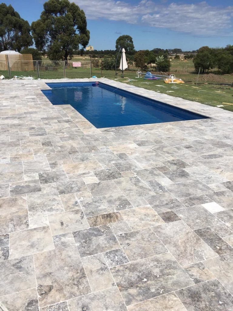 Silver Oyster Unfilled & Tumbled, French Pattern - Travertine Emporium